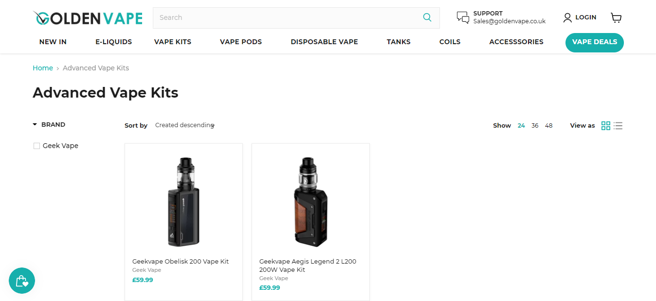 Advanced Vape Kits - Sub Ohm Vape Kits | Golden Vape UK