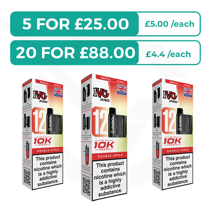 IVG Pro 12 Refill & Replacement Pods | 5 for £25 | Free Delivery
