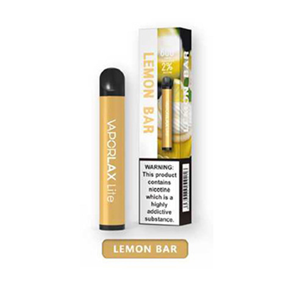 Vaporlax Lite Bar 600 Puffs Disposable Nic Salt Vape Pod Device ...