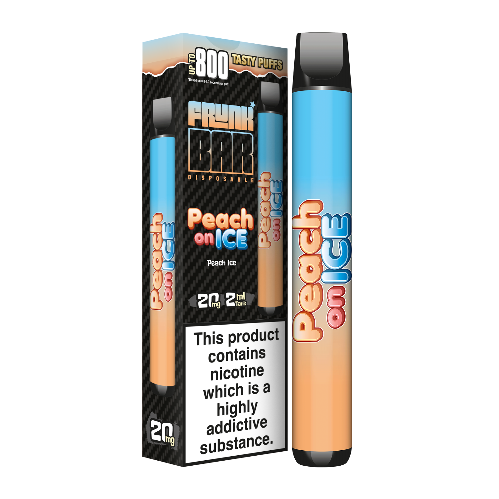 Frunk Bar 800 Puff Disposable Vape Pod Kit - Peach On Ice / 20mg ...