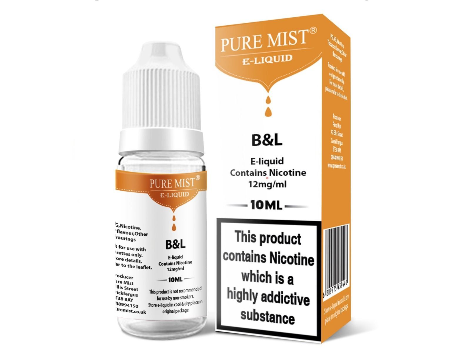 Pure Mist 10ML E Liquid - Pack Of 10 - Golden Vape